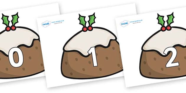 Numbers 0-100 on Christmas Puddings (teacher made) - Twinkl