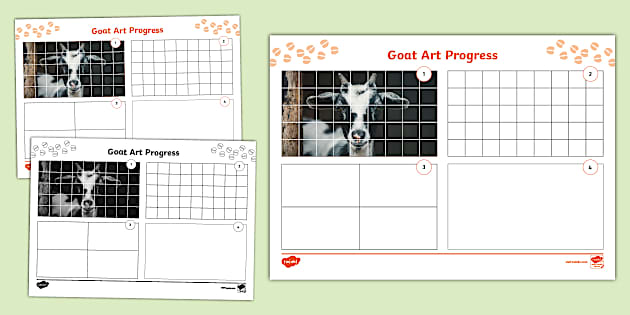 Goat Art Progress Template (teacher made) - Twinkl