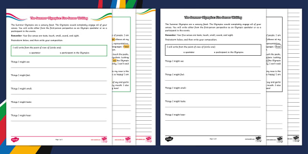 Printable Olympics Sensory Writing Activity | Twinkl