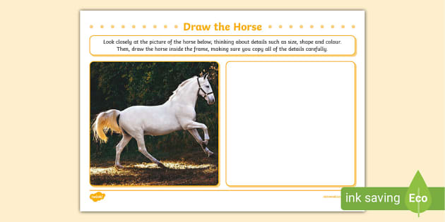 Draw the Horse Art Activity,horse,horses (teacher made)