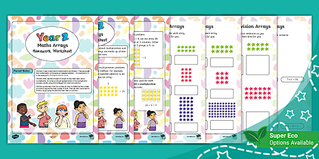 Year 2 Maths Arrays Homework Worksheet Teacher Made