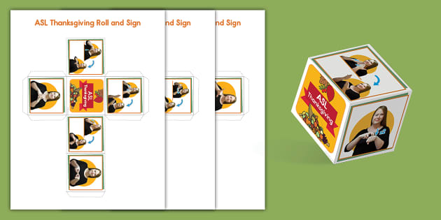 ASL Thanksgiving Roll and Sign (teacher made) - Twinkl