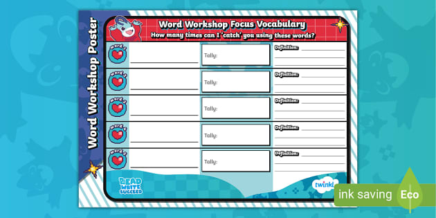 Read, Write, Succeed: Word Workshop Poster (teacher made)