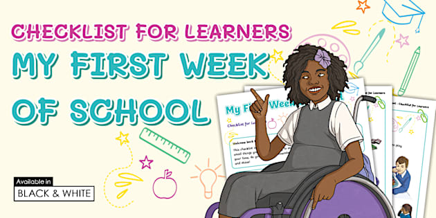 My First Week of School - Checklist for Learners – Guide