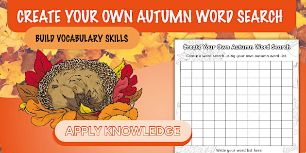Blank Autumn Word Search Template (teacher made) - Twinkl