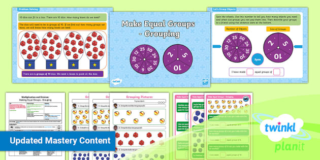Year 1 Making Equal Groups Grouping Division PlanIt Maths year-1-making-equal-groups-grouping-division-planit-maths