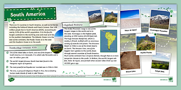 KS2 South America Fact File - Twinkl - Geography - Twinkl