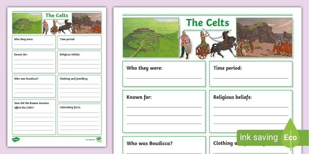 The Celts Fact File Template (teacher made) - Twinkl