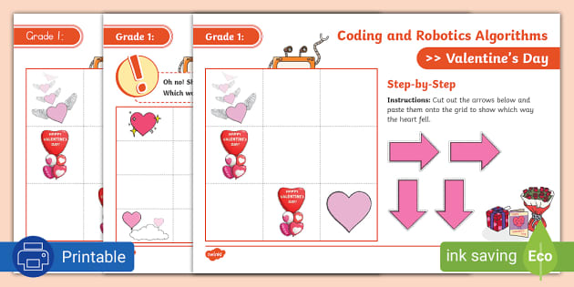 Grade 1 Robotics and Coding Valentine's Day Algorithms Grade 1 Robotics and Coding Valentine's Day Algorithms