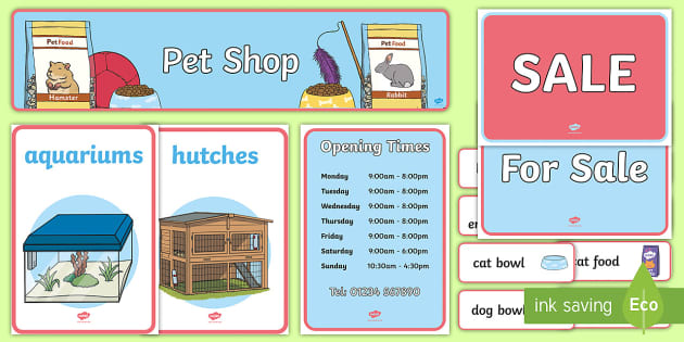 Pet Shop Role Play Pack | Animals | Junior/Senior Infants