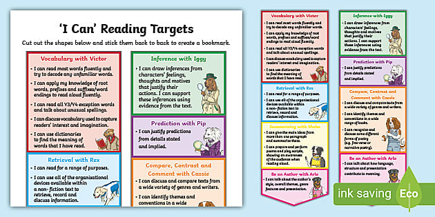 Year 4 'I Can' Reading Target Bookmark (teacher made)