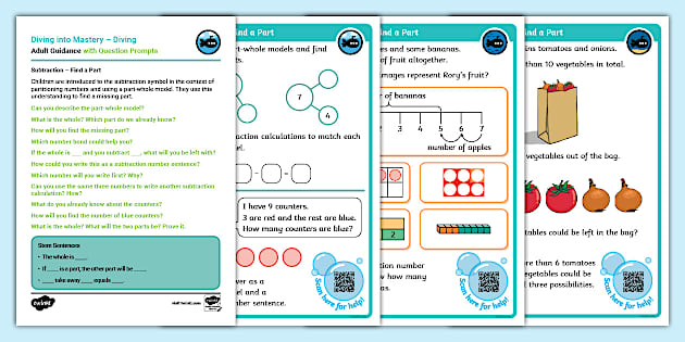 👉 Y1 DiM: Step 12 Subtraction – Find A Part Activity Cards