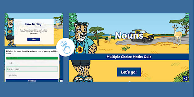 Nouns KS1 English Multiple Choice Quiz (teacher made)