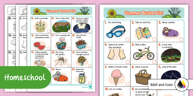 Summertime Bucket List (teacher made) - Twinkl