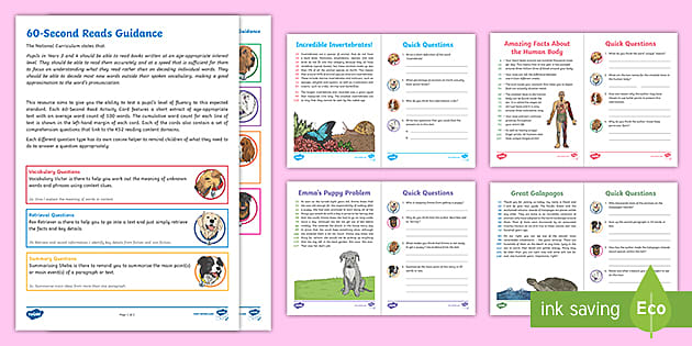 LKS2 60-Second Reads: Animals and Living Things Activity Pack