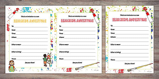 Art Learning Adventure Invitation - Twinkl Party - Twinkl