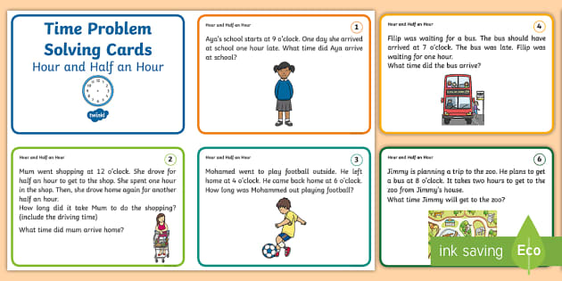 Time Problems KS1 Challenge Cards Primary Resources