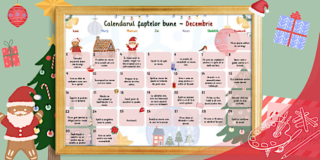 Calendarul faptelor bune: Decembrie 2024 – Galeria de artă