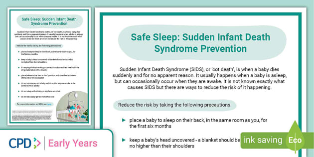 Safe Sleep: Sudden Infant Death Syndrome Prevention (SIDS)