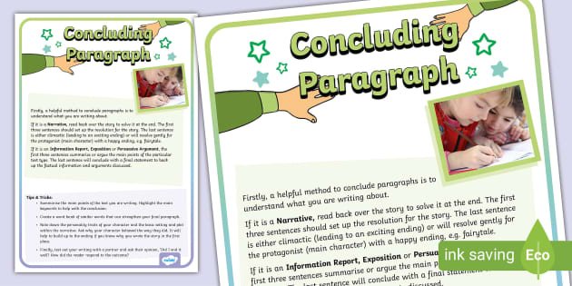 Concluding Paragraph Display Poster (professor feito) Concluding Paragraph Display Poster (professor feito)