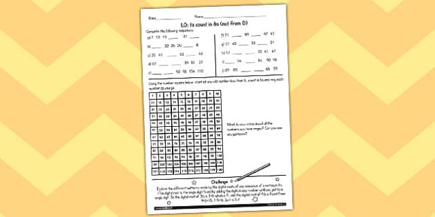 Counting in 6 Not From 0 Worksheet (teacher made) - Twinkl