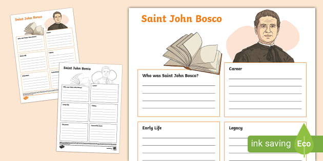 * NEW * Saint John Bosco Fact File Template - Twinkl * NEW * Saint John Bosco Fact File Template - Twinkl
