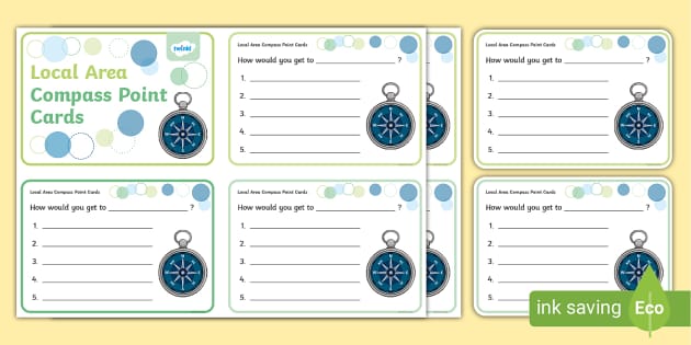 Local Area Compass Point Cards (teacher made) - Twinkl