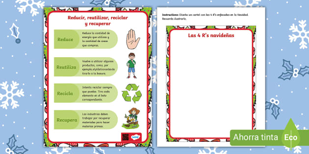 Las cuatro R's - versión navideña (Teacher-Made) - Twinkl