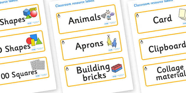 FREE! - Penguin Themed Editable Classroom Resource Labels