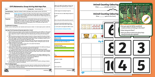 EYFS Maths: Representing Numbers on a Pictorial Number Line Group Activity