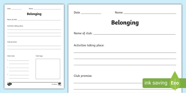 Belonging to a Club RE Worksheet (teacher made) - Twinkl