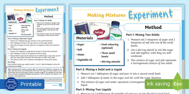 Mixtures And Solutions Anchor Chart