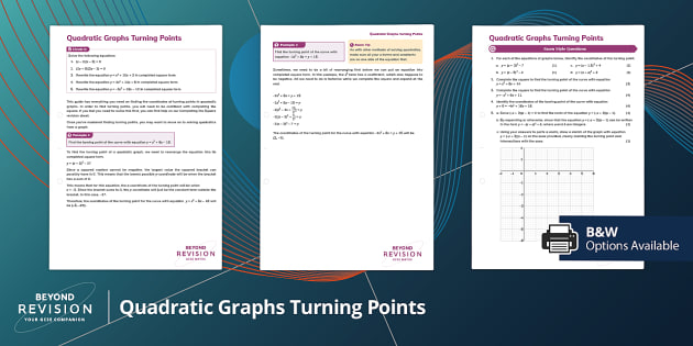 👉 Quadratic Graphs Turning Points (Hecho por educadores) 👉 Quadratic Graphs Turning Points (Hecho por educadores)