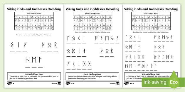 FREE! - Viking Runes Decoding Activity | God and Goddess | Twinkl