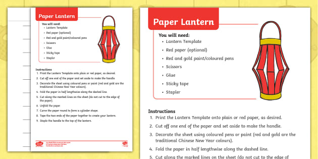 Lantern Template for Chinese New Year | Craft Instructions