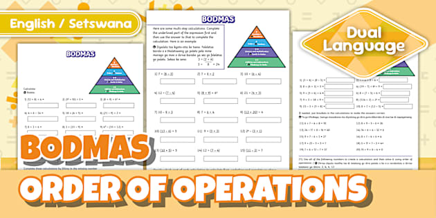 Grade 4 Maths - Term 4 - BODMAS Order of Operations Worksheets ...