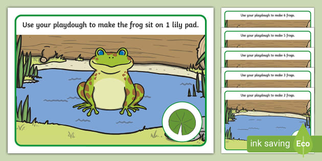 Basic Counting Frogs Playdough Mats (teacher made) - Twinkl