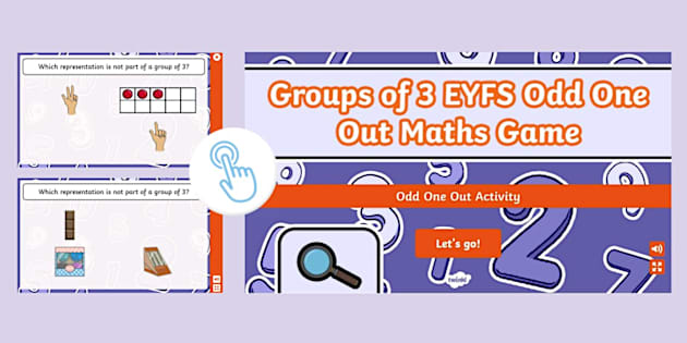 👉 Groups of 3 EYFS Odd One Out Maths Game - Twinkl