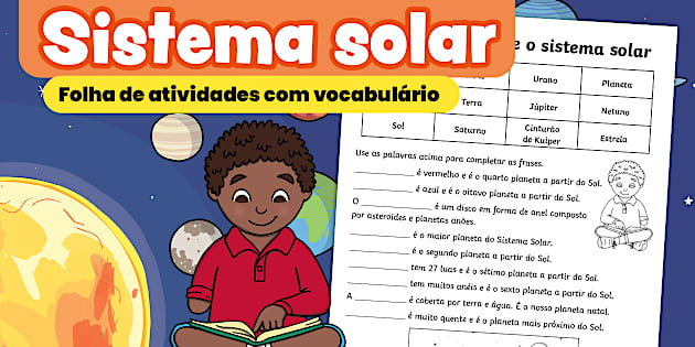 Folha de atividades sobre sistema solar