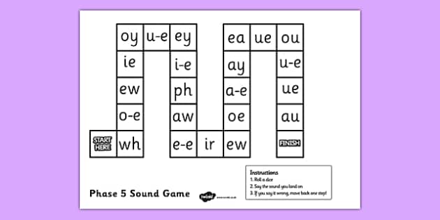 Phase 5 Sounds Game Board - phase 5, phase 5 sounds game, phase