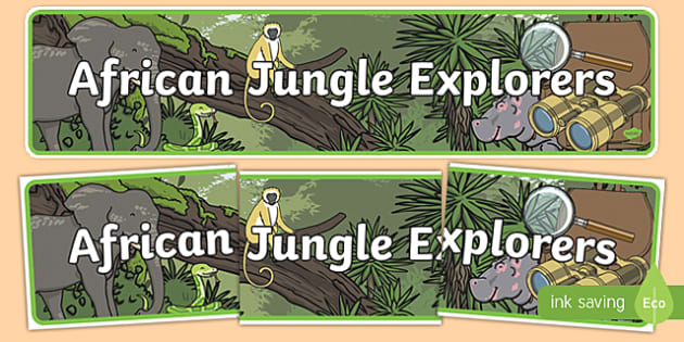 African Jungle Explorers Role Play Display Banner - Twinkl