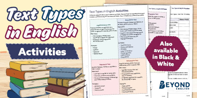 Text Types in English Activities