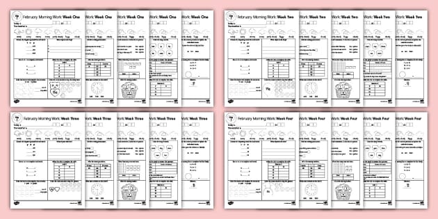 First Grade February Morning Work Bundle (Teacher-Made)