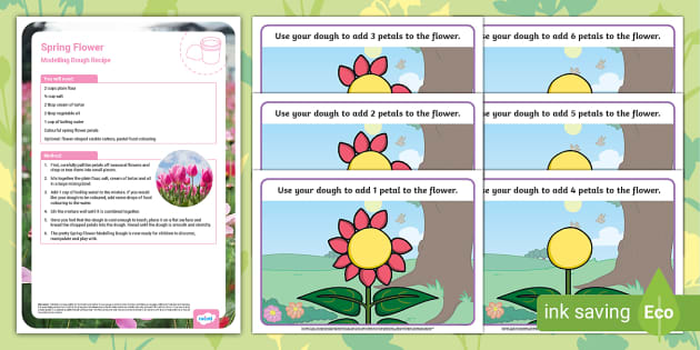 Spring-Themed Modelling Dough Pack - Recipe and Mat - Twinkl