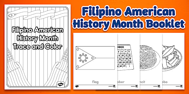 Filipino American History Month Trace and Color Booklet