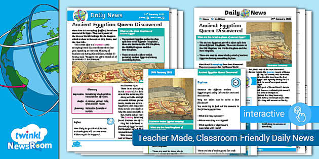 Ancient Egypt Reading Comprehension | Twinkl NewsRoom