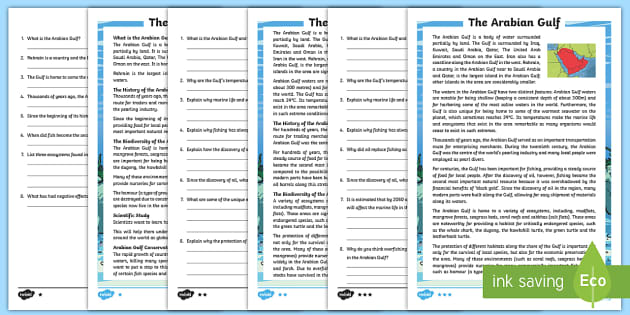 Arabian Gulf Differentiated Reading Comprehension Activity