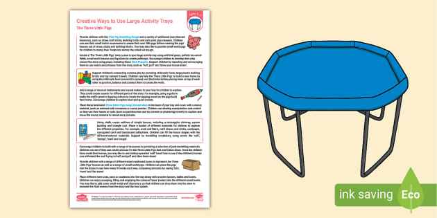 EYFS Ages 2-3 Large Activity Trays: The Three Little Pigs