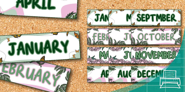 Months of the Year Labels | Classroom Organisation | Nature