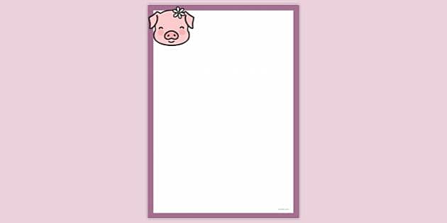 FREE! - Simple Blank Cute Piggy Face Page Border | Page Borders